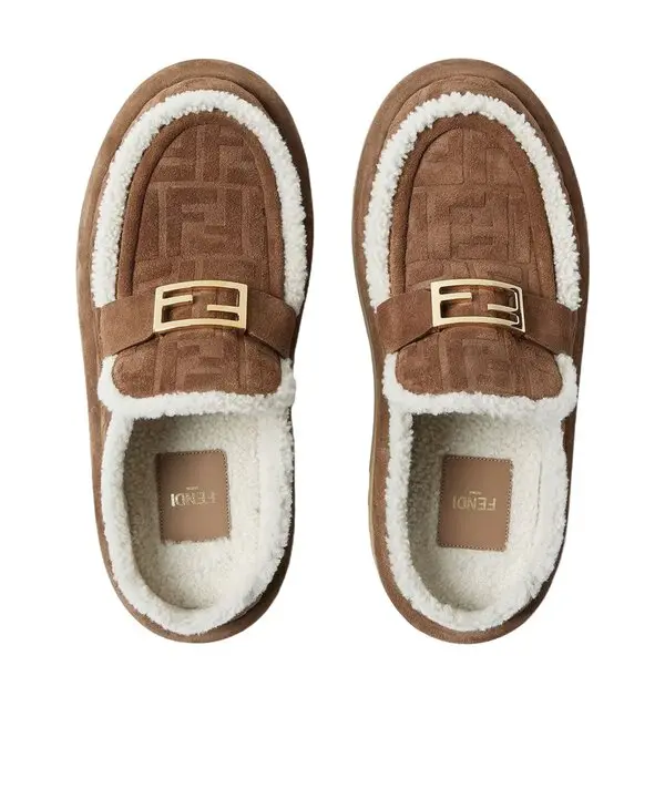 Fendi Logo Plaque Slip-on Sandals