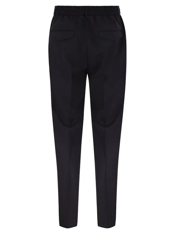 Peserico Drawstring Virgin Wool Pants - Black