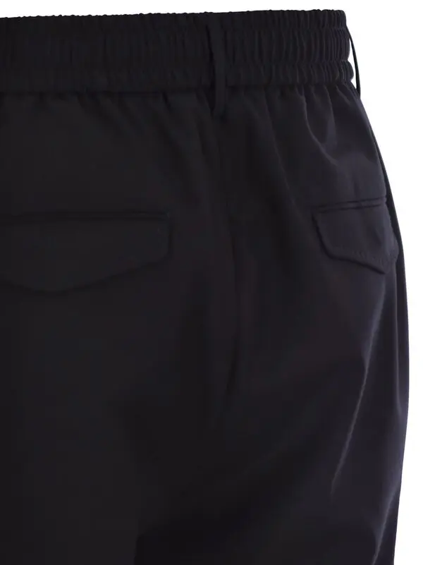 Peserico Drawstring Virgin Wool Pants - Black