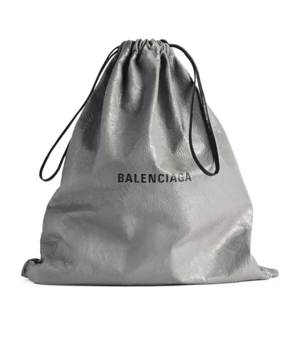 Balenciaga Shopper Drawstring Dust Bag Pouch Logo - Grey