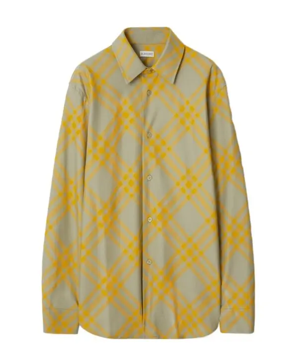 Burberry Checked Long-sleeved Shirt - Green