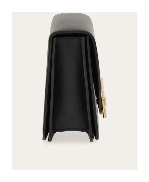 FERRAGAMO Gancio Flip Shoulder Bag - Black