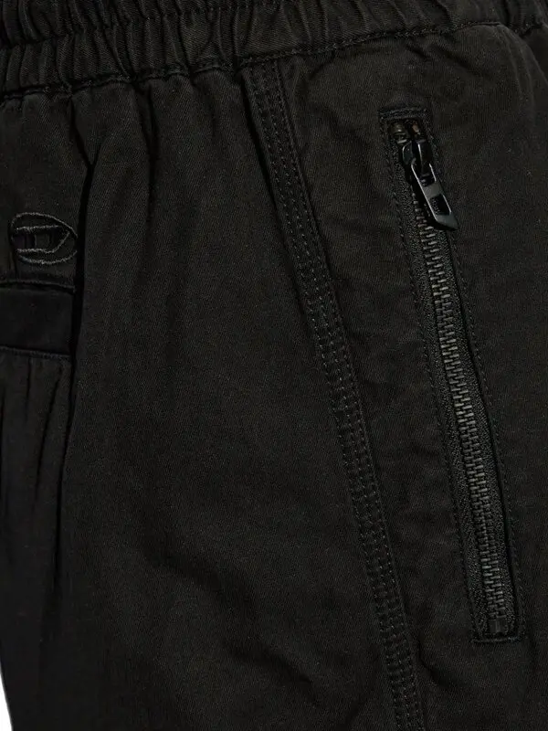 DIESEL® Cargo Shorts With Zippered Pockets - Black