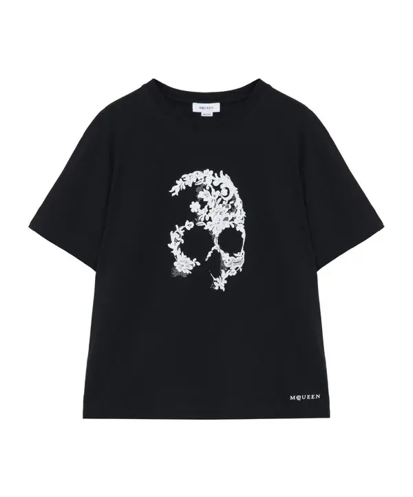 Alexander McQueen Lace Skull Crewneck T-shirt - Black