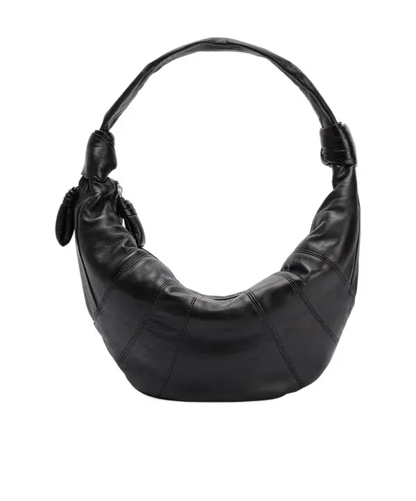 LEMAIRE Croissant Shoulder Bag With Knotted Detail - Black