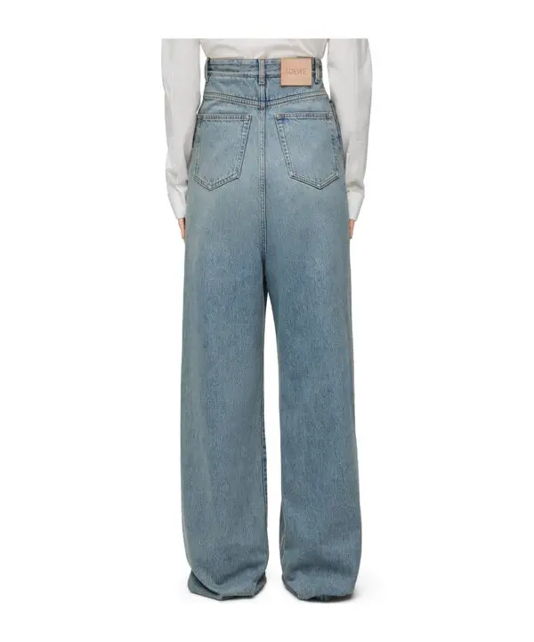 Loewe High Waisted Wide Leg Jeans - Blue