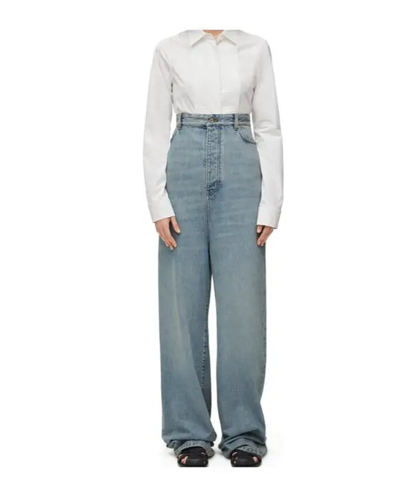 Loewe High Waisted Wide Leg Jeans - Blue