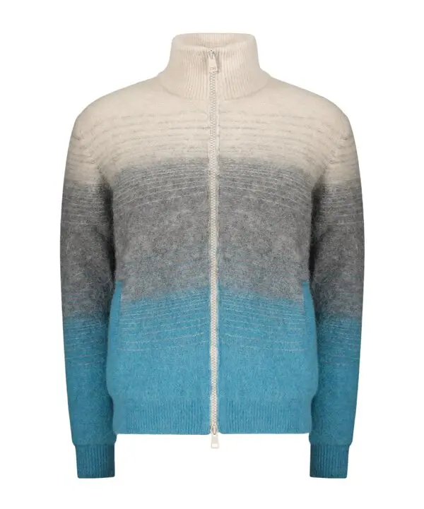 Herno Gradient Zip High-neck Knitted Sweater