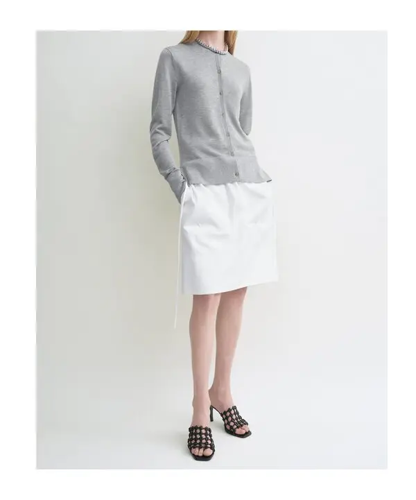 TOTEME Long-sleeved Knitted Cardigan With Embroidered Lettering