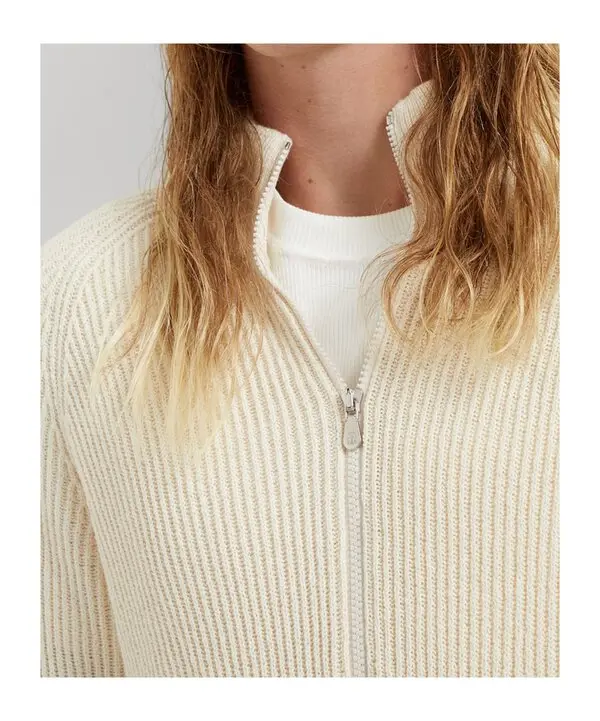 Brunello Cucinelli High Neck Zip-up Knitted Cardigan