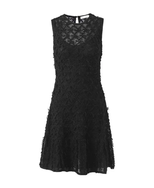 Chloé Lace Detailed Flared Mini Dress