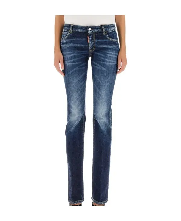 Dsquared2 High-waisted Flared Button Jeans - Black