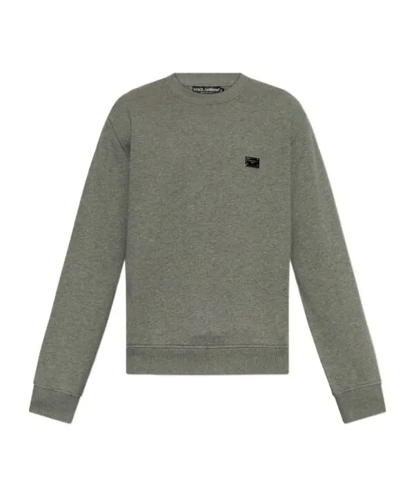 Dolce & Gabbana Dolce Gabbana Logo Plaque Sweatshirt - Grey
