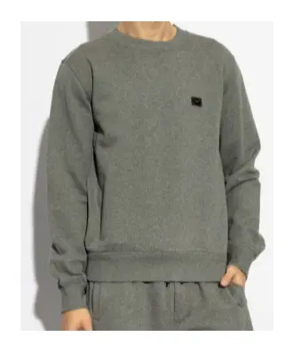 Dolce & Gabbana Dolce Gabbana Logo Plaque Sweatshirt - Grey