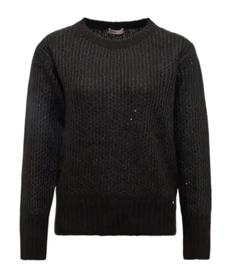 Herno Sequin-embellished Cropped Sweater - Black