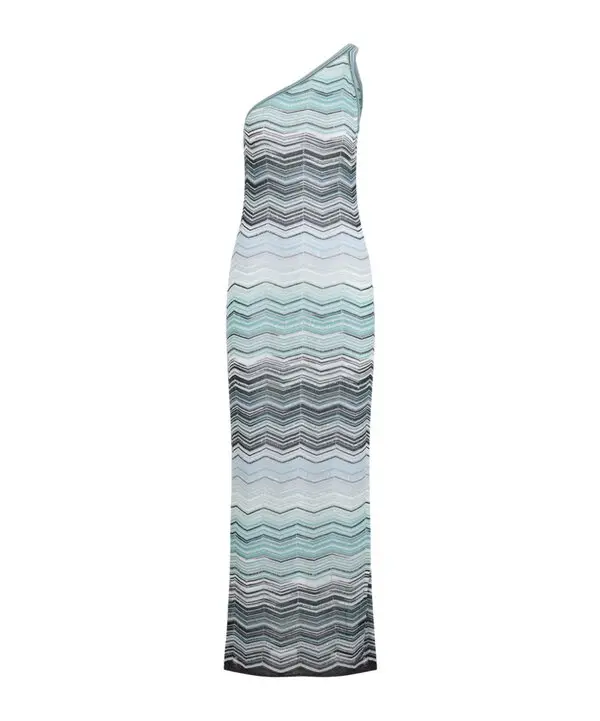 Missoni Chevron One-shoulder Maxi Dress - Gray