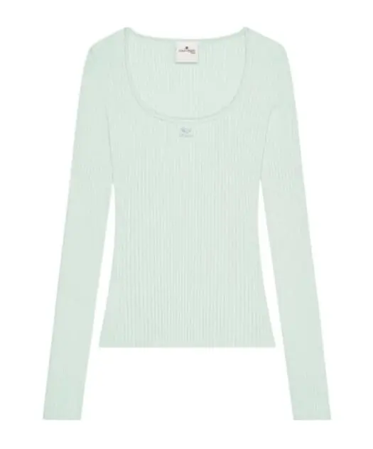 COURREGES Ribbed Top With Embroidered Logo - No
