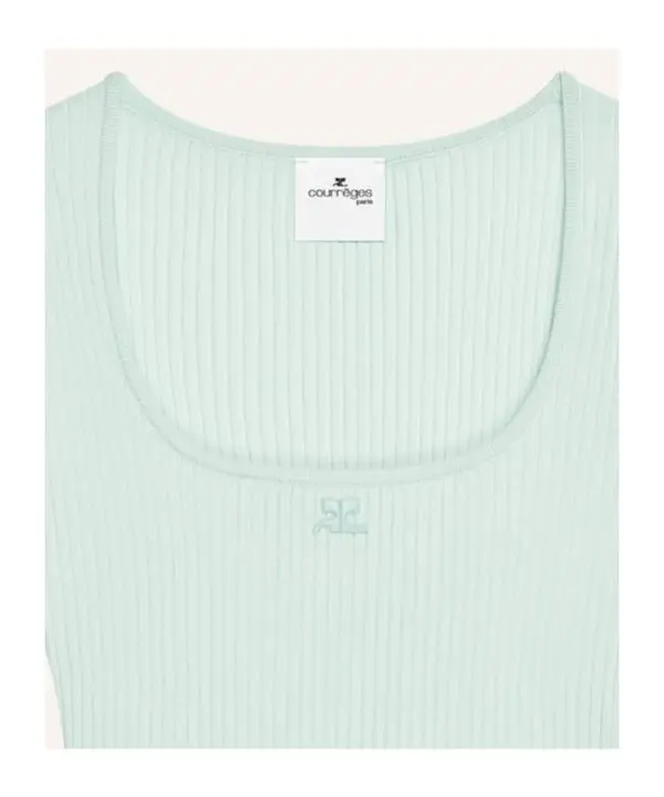 COURREGES Ribbed Top With Embroidered Logo - No