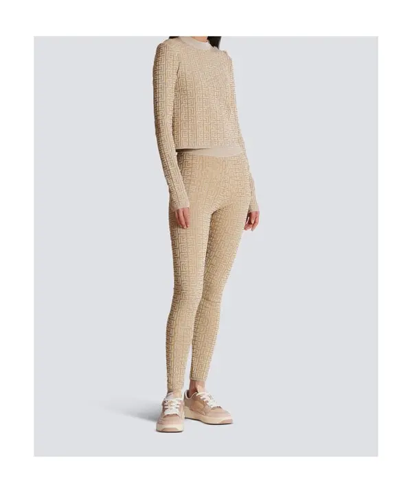 Balmain Pb Labyrinth Knit Leggings