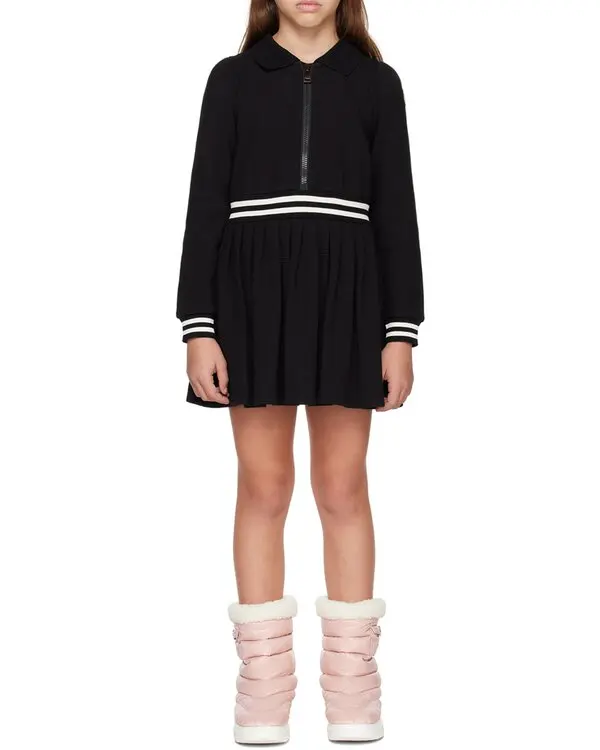 Moncler Ribbed Pleated Dress With Zip Front