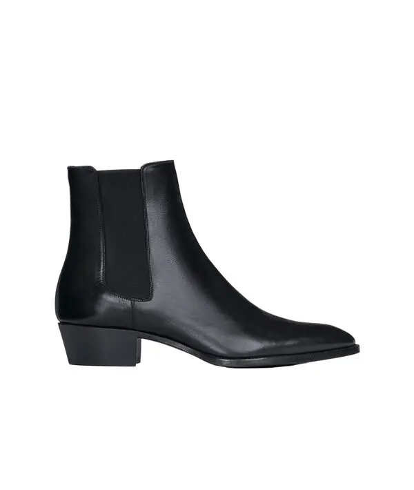 Celine Chelsea Boots In Shiny Calfskin