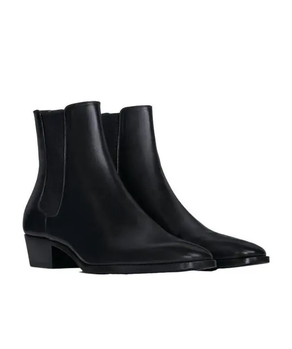 Celine Chelsea Boots In Shiny Calfskin
