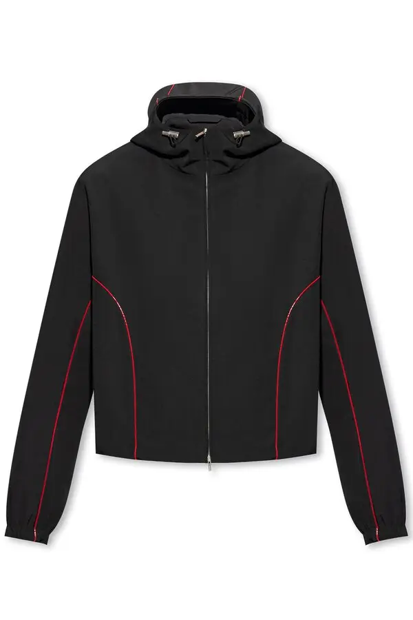 FERRAGAMO Zip-up Drawstring Jacket With Logo Patch