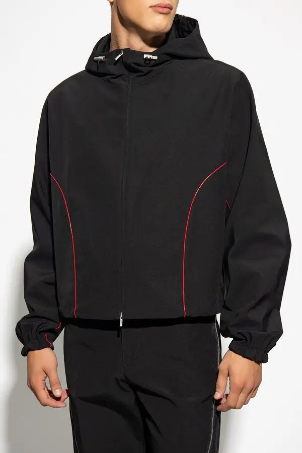 FERRAGAMO Zip-up Drawstring Jacket With Logo Patch