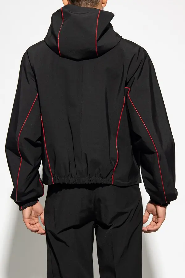 FERRAGAMO Zip-up Drawstring Jacket With Logo Patch