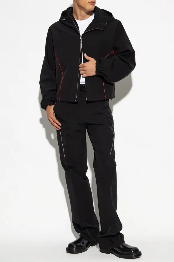 FERRAGAMO Zip-up Drawstring Jacket With Logo Patch