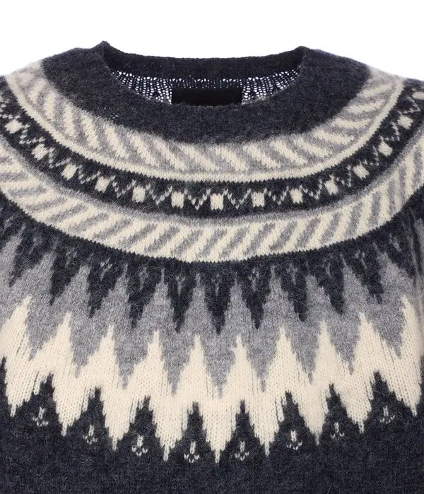 Howlin' Magician Crewneck Knitwear With Fair Isle Pattern - Black