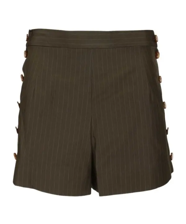 VIVIENNE WESTWOOD Pinstriped Button Detail Shorts - Green