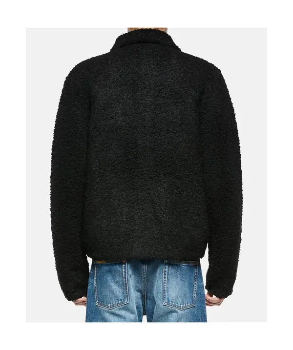 LANEUS Textured Wool And Alpaca Blend Shirt Jacket - Black