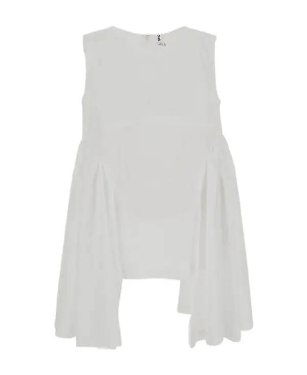 Comme Des Garçons Sleeveless Flared Top - White