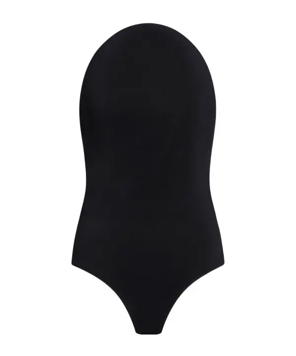 Alaïa Curved Soft Jersey Bodysuit - Black