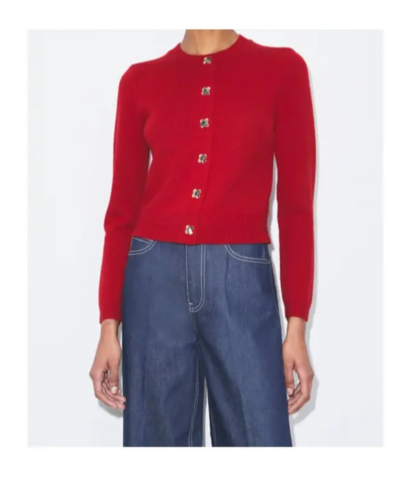 Tory Burch Cashmere Button Cardigan - Red