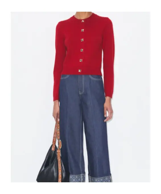 Tory Burch Cashmere Button Cardigan - Red