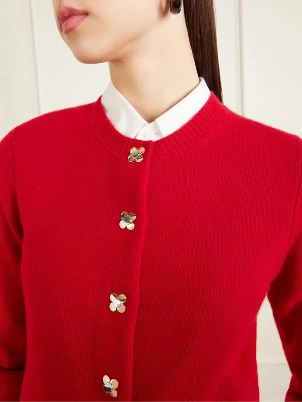 Tory Burch Cashmere Button Cardigan - Red