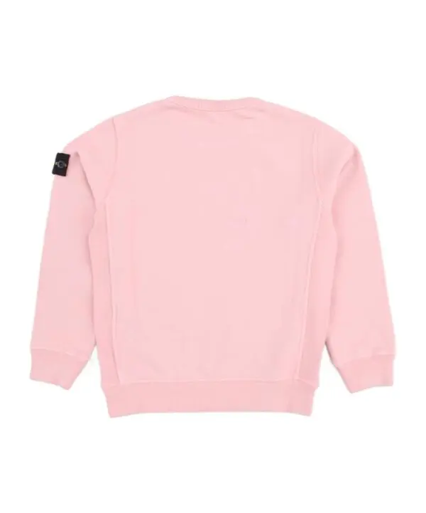 Stone Island Crew Neck Sweatshirt With Detachable Logo Patch - Pink
