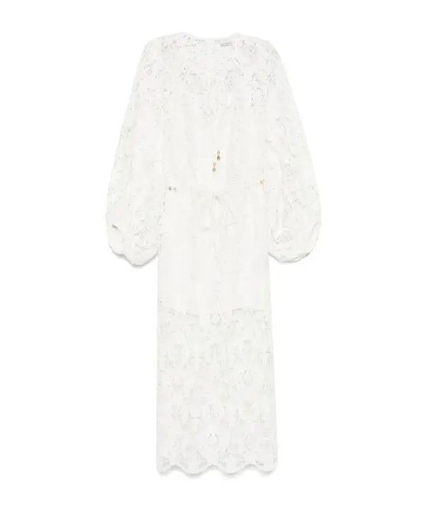 Zimmermann Lace Drawstring Waist Dress - Ivory