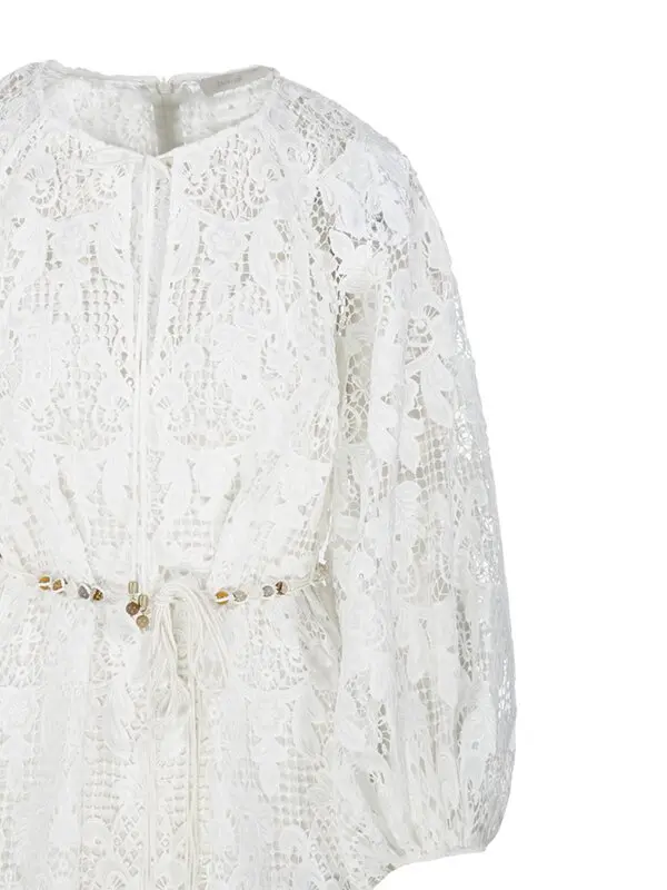 Zimmermann Lace Drawstring Waist Dress
