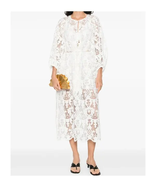 Zimmermann Lace Drawstring Waist Dress