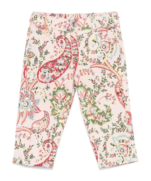 Etro Paisley Print Tapered Leg Trousers - Pink
