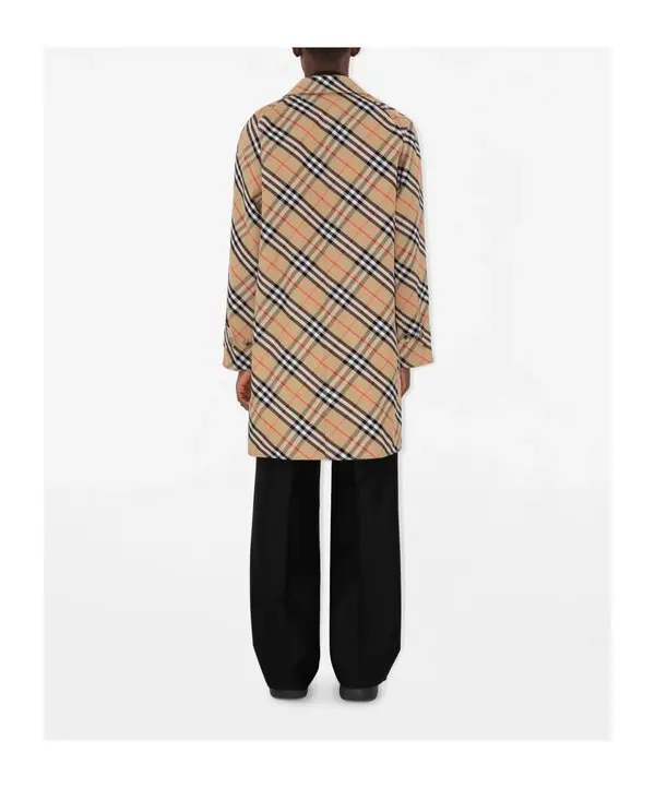 Burberry Check-pattern Buttoned Reversible Trench Coat