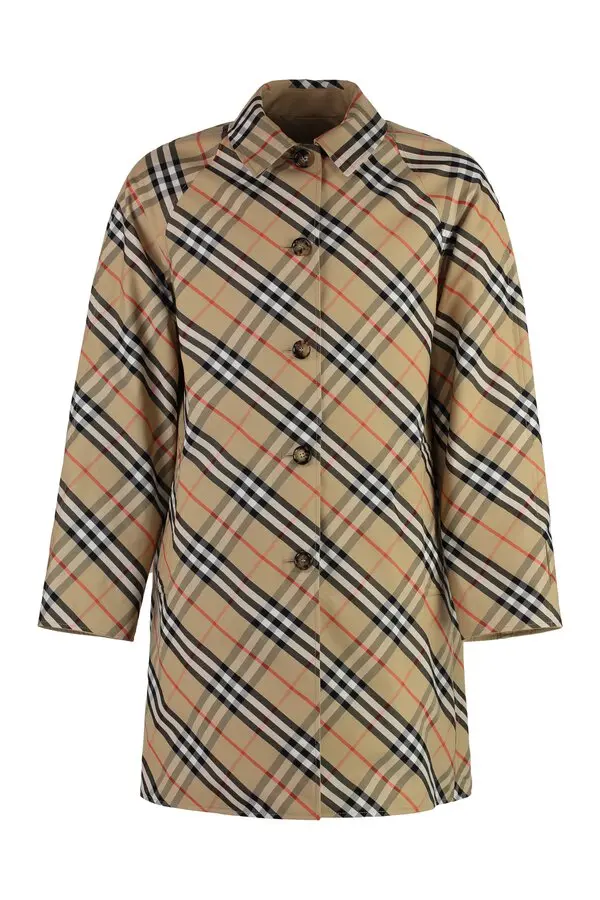 Burberry Check-pattern Buttoned Reversible Trench Coat