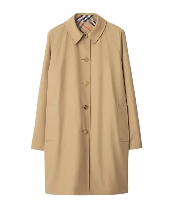 Burberry Check-pattern Buttoned Reversible Trench Coat - Linen