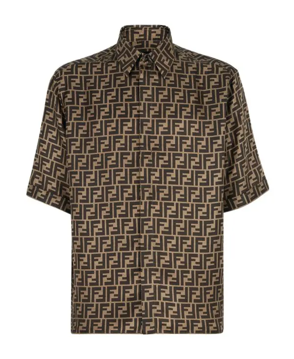 Fendi Ff Motif Short-sleeved Shirt - Black