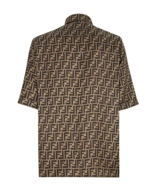 Fendi Ff Motif Short-sleeved Shirt - Black