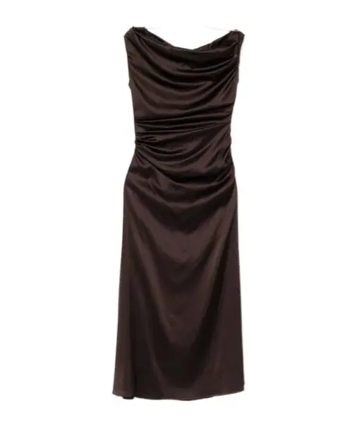 Staud Phare Dress Sleeveless With Pleating - Brown