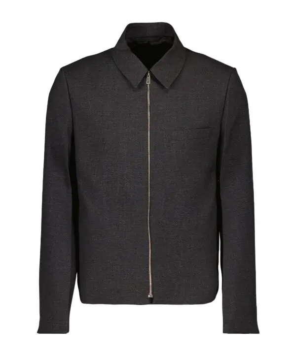 Givenchy Wool Zip-up Shirt Jacket - Black